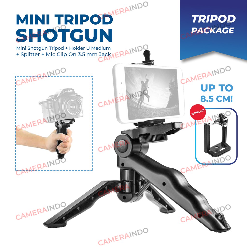 Jual Mini Tripod shotgun DSLR Smartphone Action Camera | Shopee Indonesia