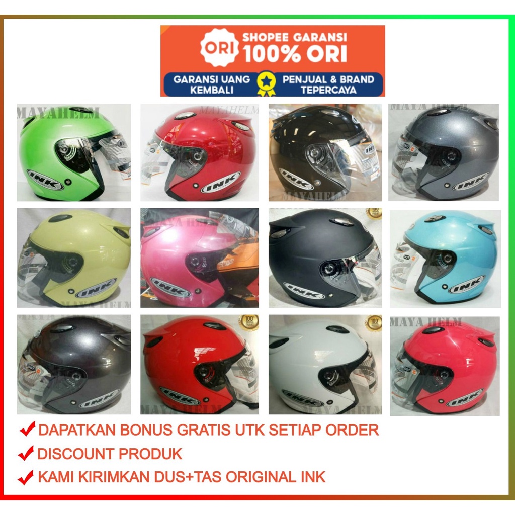 Jual Helm INK Centro Jet Polos Half Face Original INK | Shopee Indonesia