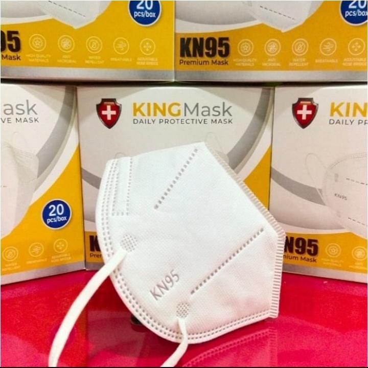 Jual Masker KINGMASK KN95 6 PLY Premium Mask isi 20 PCS Original Emboss ...