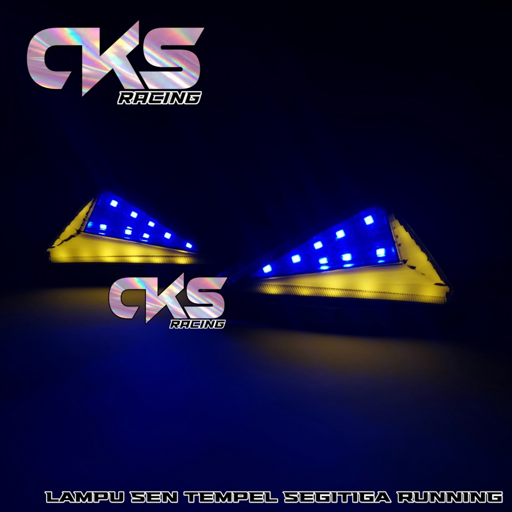Jual Lampu Sen Tempel Segitiga Besar 2 Mode Senja Sein Running 2 Warna LED Universal Waterproof ...