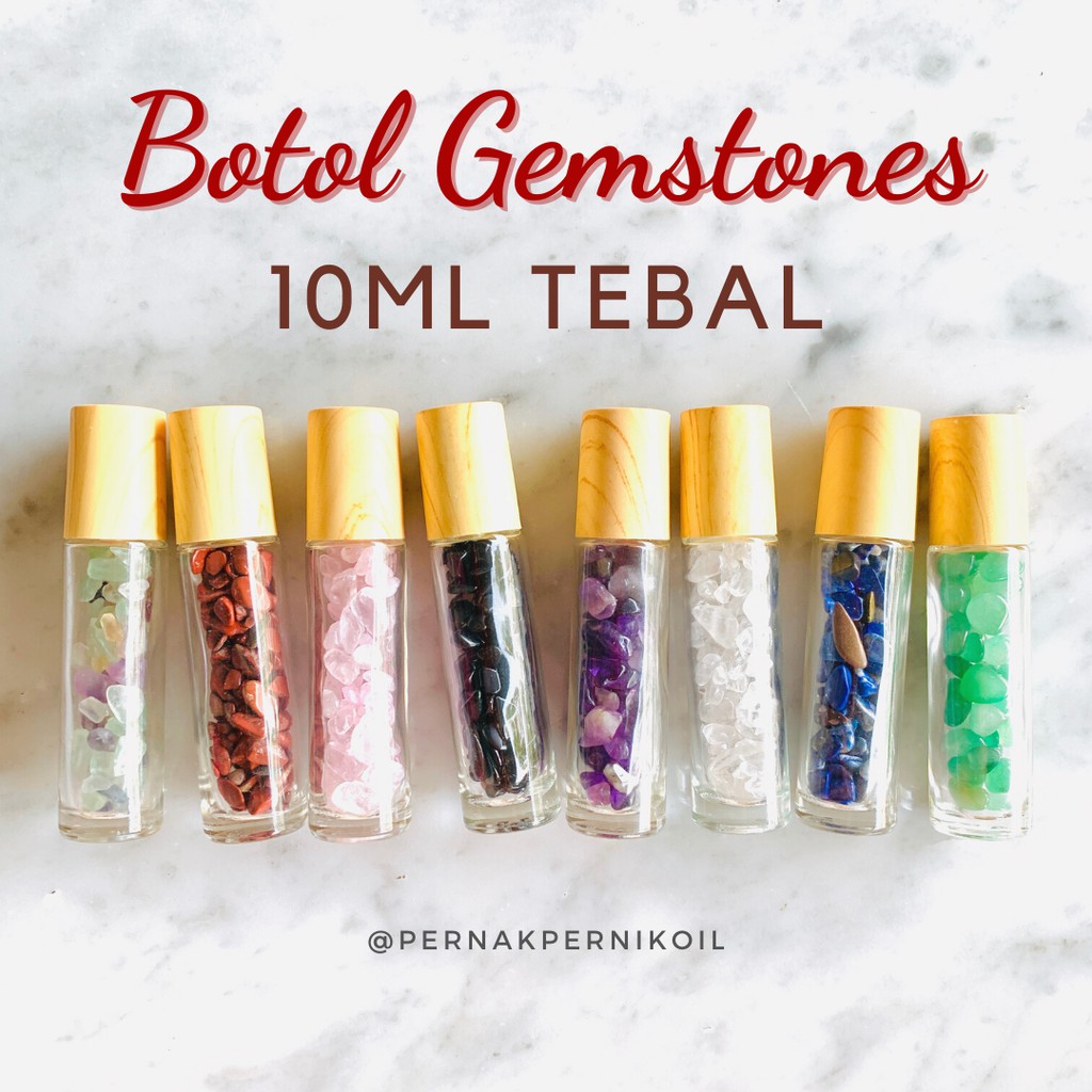 Jual GEMSTONE roll on batu crystal roller bottle botol kristal 10ml gem ...