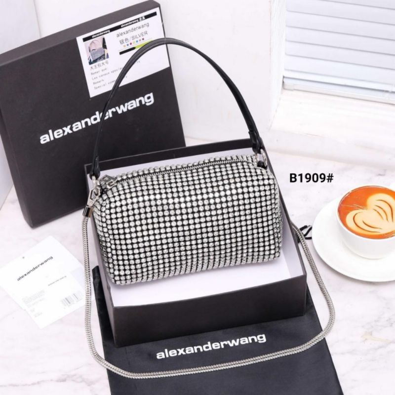 Jual TAS Alexander W4ng Heiress Rhinestone Pouch Bag Include Box ...