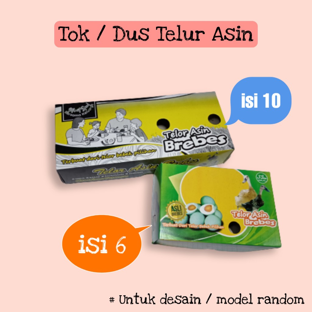 Jual KARDUS / Paper Box Kemasan Telur Asin Brebes Tok / Dus isi 10 & 6 ...