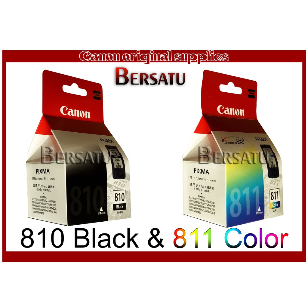 Jual Paket Canon PG 810 Black Hitam & CL 811 Color/Colour Cartridge 810 ...