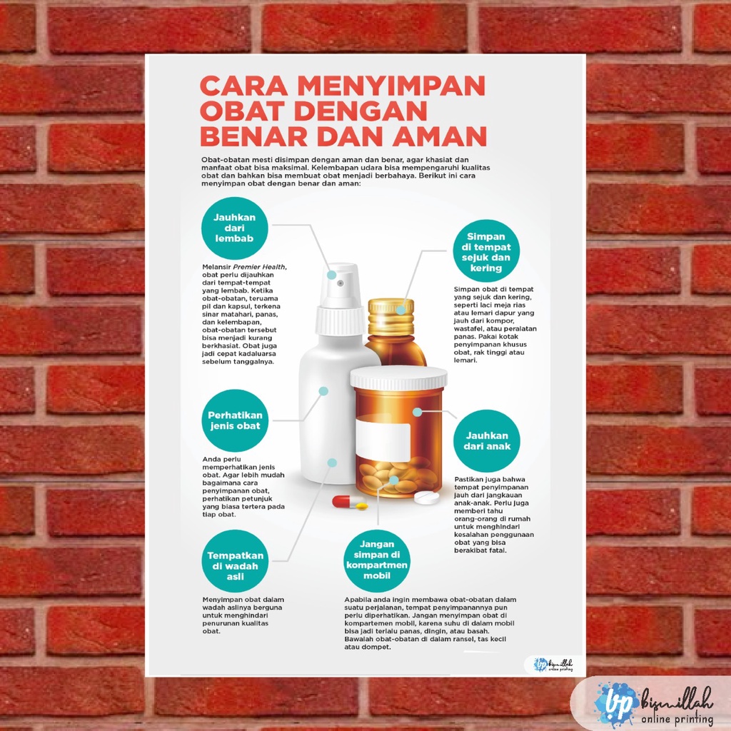Jual Poster Kesehatan Cara Menyimpan Obat Dengan Benar dan Aman ...