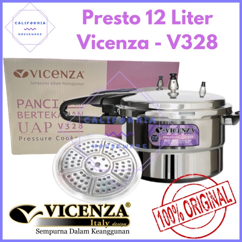 Jual Presto 12 Liter VICENZA V328 / Panci Presto VICENZA 12 Liter ...
