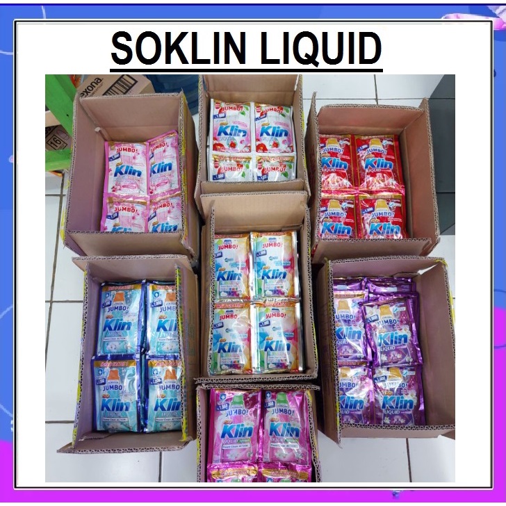 Jual 1 DUS DETERGEN CAIR SOKLIN LIQUID JUMBO 120 + 20 SACHET SOFTERGENT ...