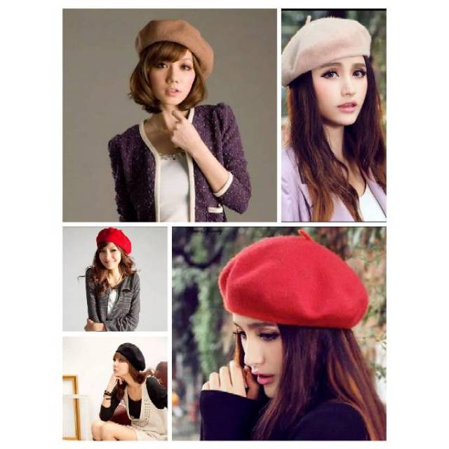 Jual Topi baret wol Topi selebgram Topi Perancis Topi Seniman Topi ...