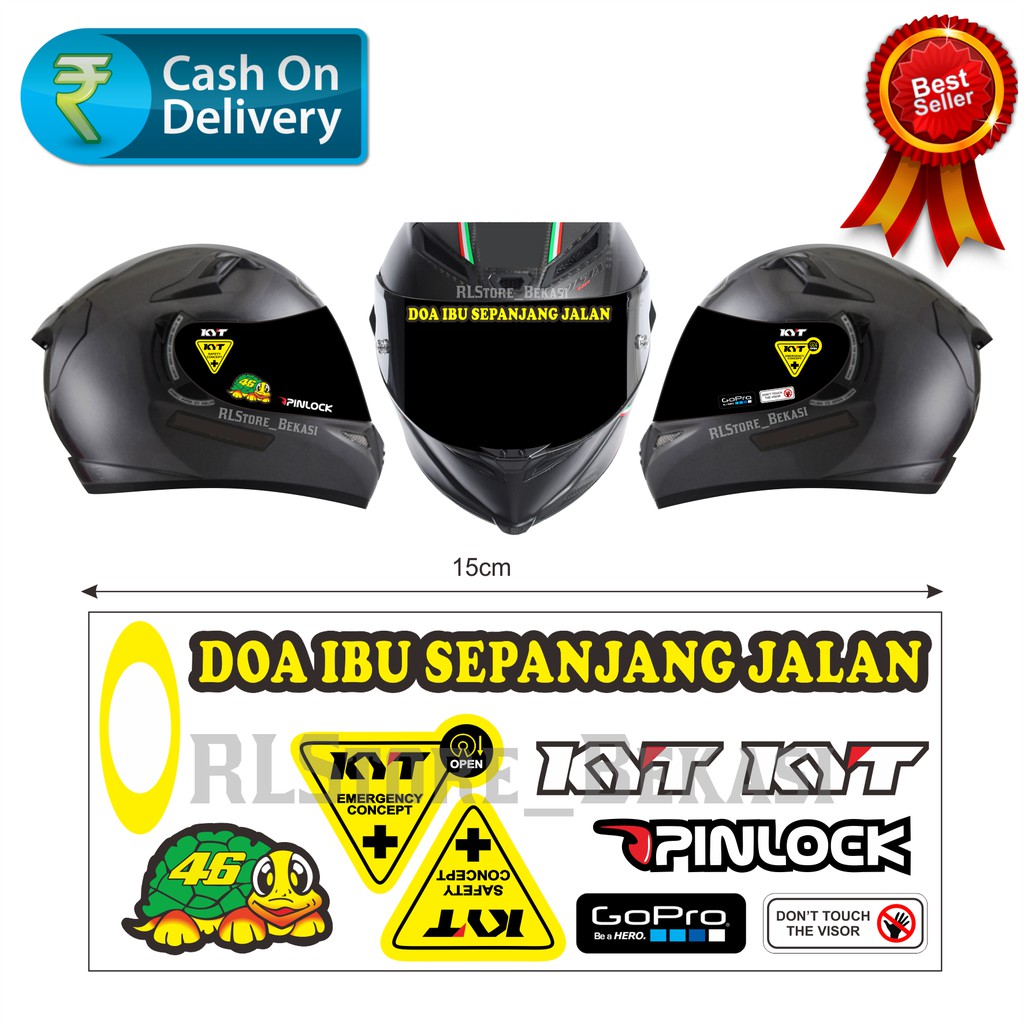 Jual PAKET SIMPLE STIKER VISOR HELM KYT STICKER SET KYT ISI 10PCS ...