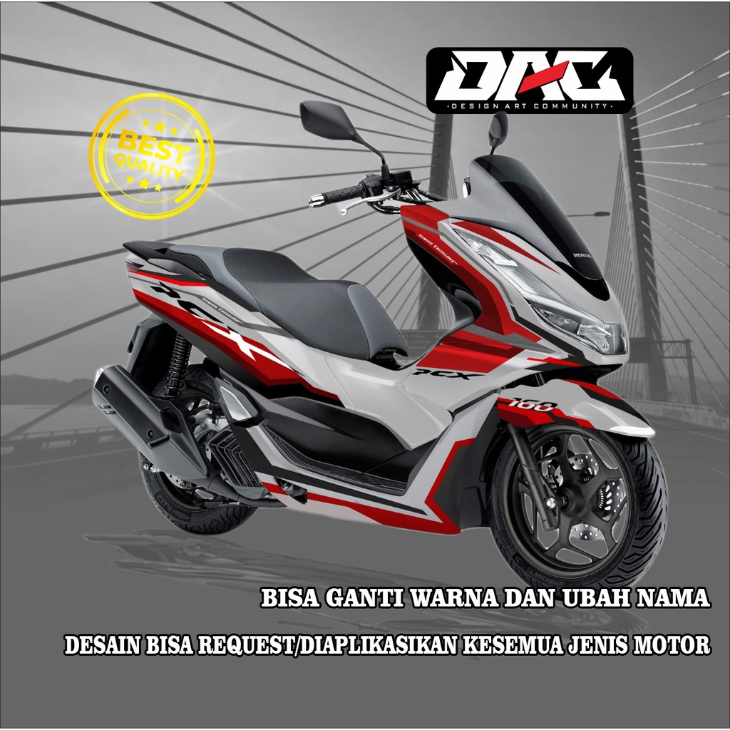 Jual Sticker decal full body Honda PCX Grafish Putih Merah | Shopee ...