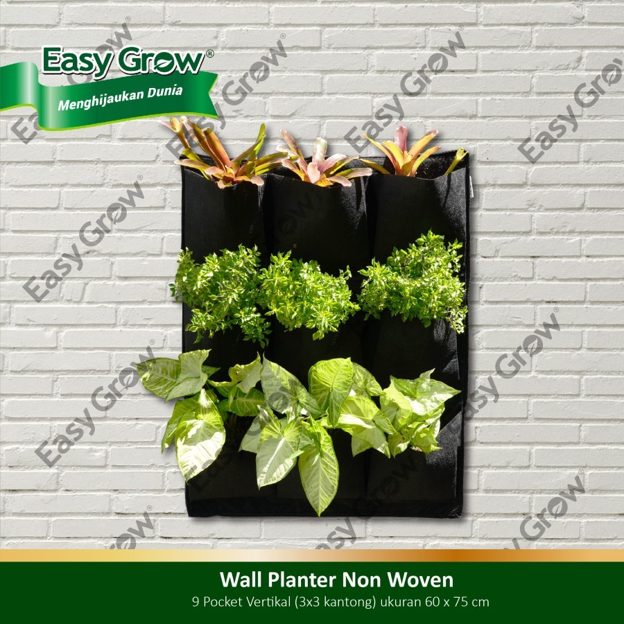 Jual NON WOVEN WALL PLANTER 9 POCKET VERTIKAL pot dinding 9 kantong ...
