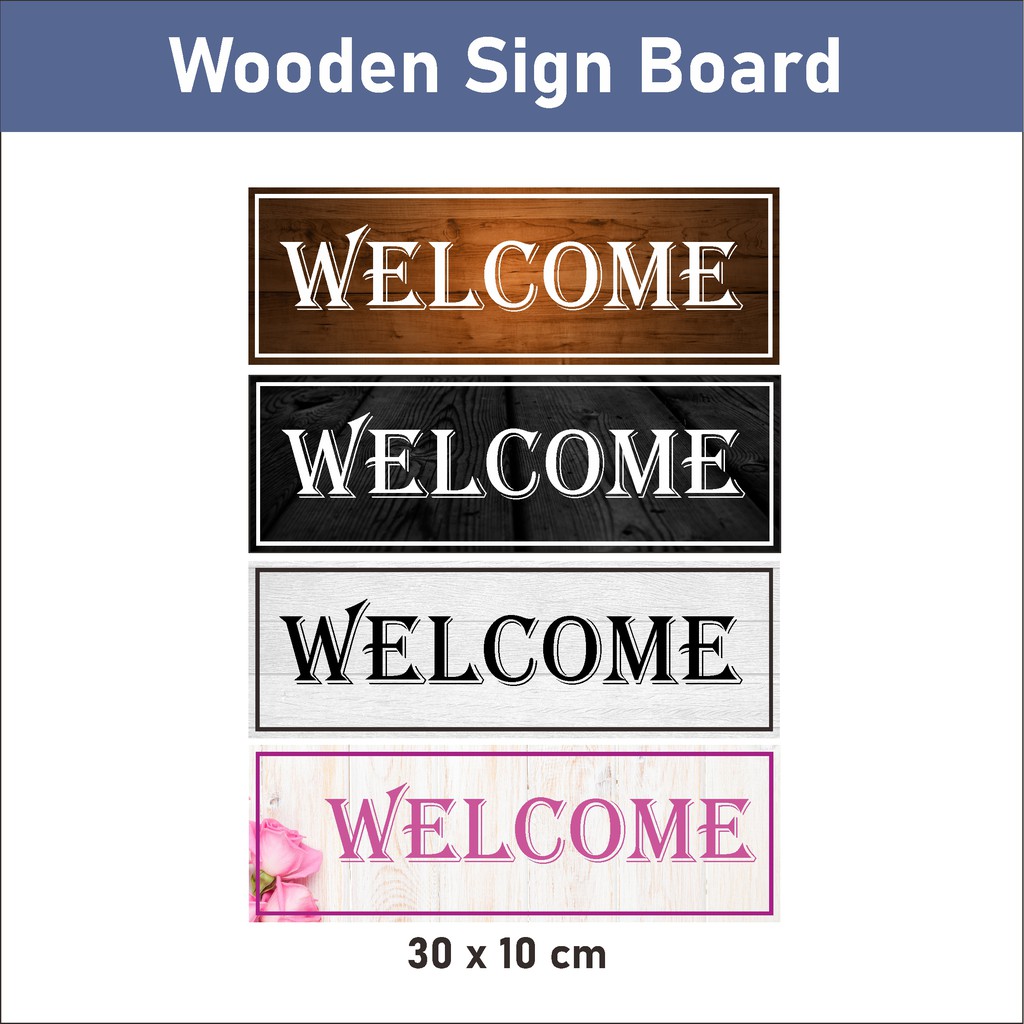 Jual WELCOME SIGN BOARD Wall Sign Dekorasi Dinding Wall Decor 30x10cm ...