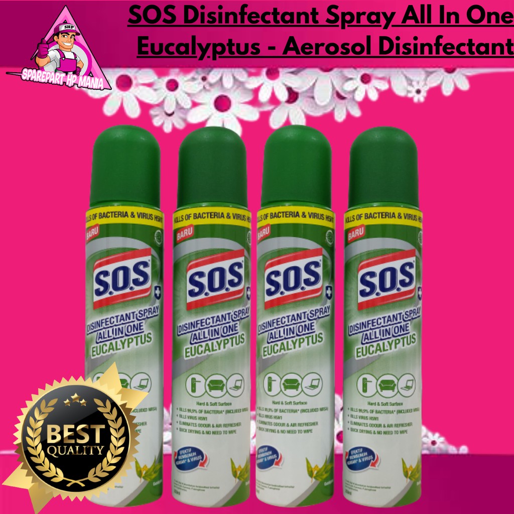 Jual SOS Disinfectant Spray All In One Eucalyptus - Aerosol ...