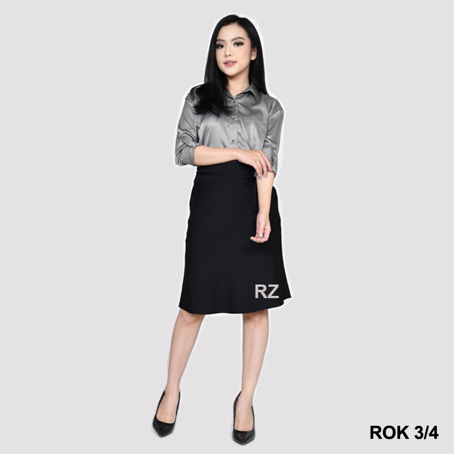 Jual rok hitam kerja kantor pendek wanita dewasa jumbo androk 78 A line ...