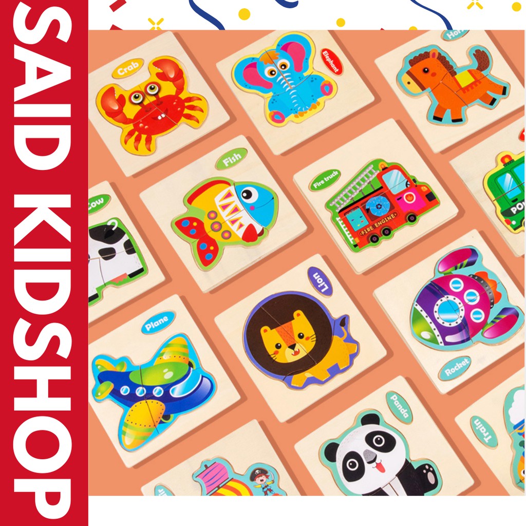 Jual Puzzle Kayu / Jigsaw Puzzle / Wooden Puzzle 3 Keping Lucu | Shopee ...
