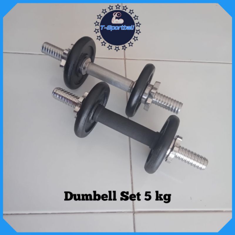 Jual Barbel Besi Set 5kg Dumbel Set 5kg | Shopee Indonesia