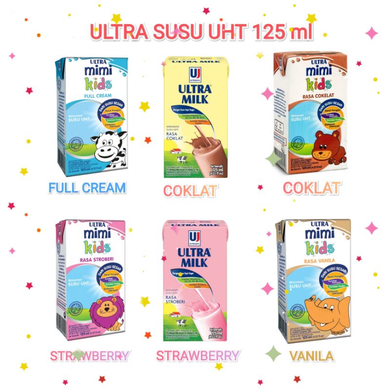 Jual ULTRA MIMI SUSU UHT / ULTRA MILK 125 ml 1 dus isi 40 pc | Shopee Indonesia
