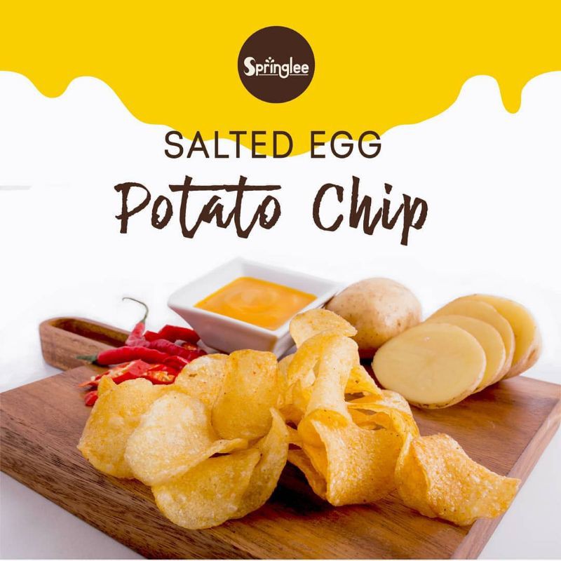 Jual SPRINGLEE SALTED EGGS POTATO CHIPS (keripik kentang) | Shopee ...