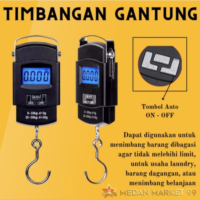 Jual TIMBANGAN DIGITAL 50 KG GANTUNG | SCALE | PORTABLE ELECTRONIC ...