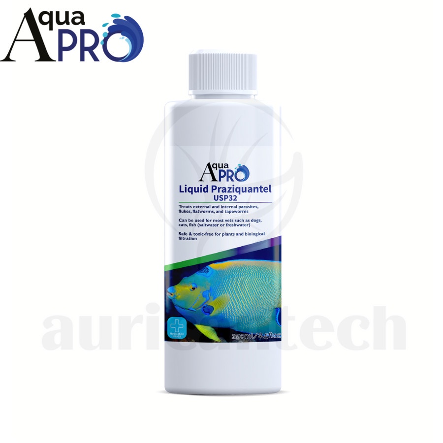 Jual AquaPro Liquid Praziquantel 250ml USP32 Obat Ikan flukes tapeworm ...