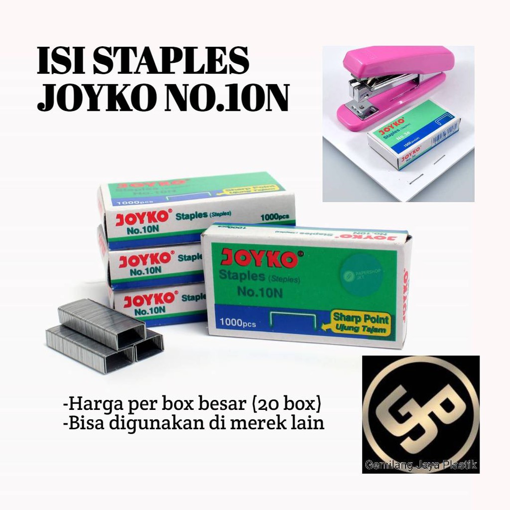 Jual 1 box 20 pcs Isi Staples Joyko/Isi Staples No10 Joyko | Shopee ...