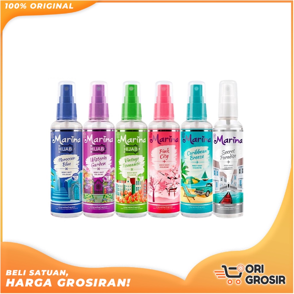 Jual ORI Grosir Marina Hair & Body Mist Cologne Morrocan Blue - Pink ...
