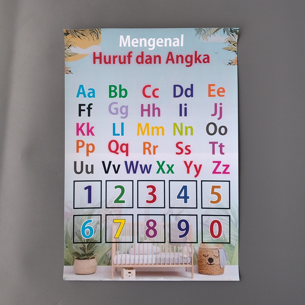 Jual Poster Mengenal Huruf dan Angka, Poster Edukasi Mengenal Huruf dan ...