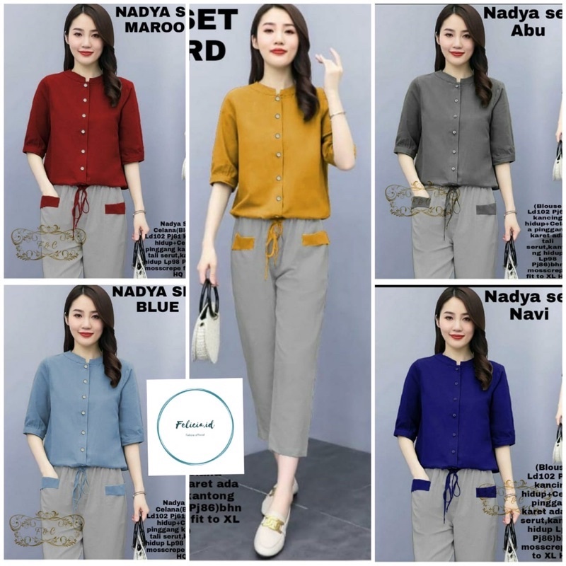 Jual Setelan Pakaian lengan pendek/setelan nadya / Setelan wanita ...