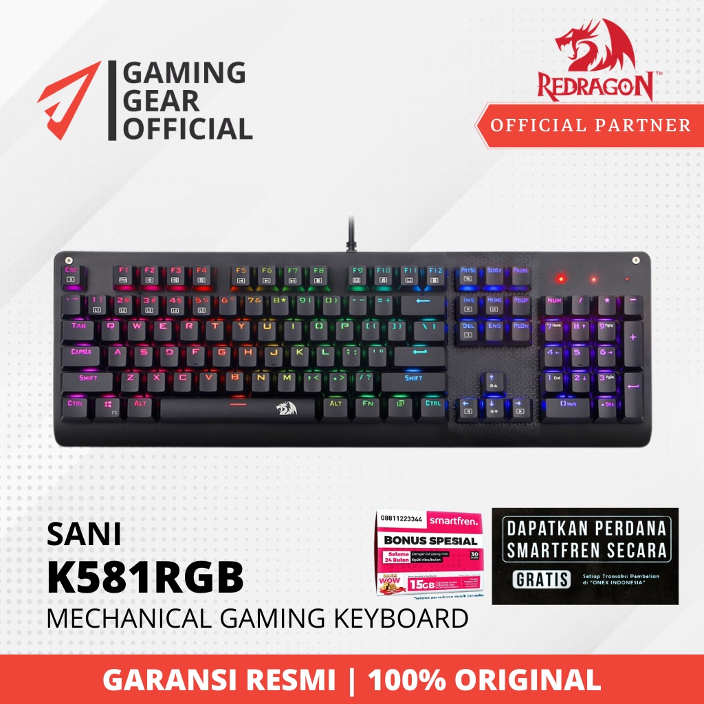 Jual [100% ORI] Redragon Mechanical Gaming Keyboard RGB SANI - K581 RGB | Shopee Indonesia