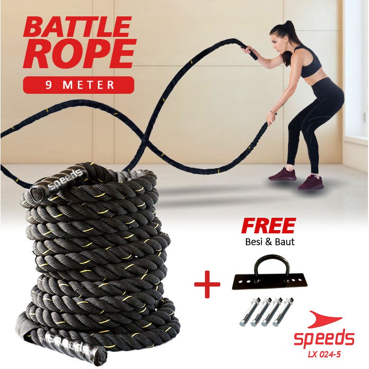 Jual SPEEDS Battle Rope 9 Meter | Tali Fitness Battling Ropes Gym Free ...