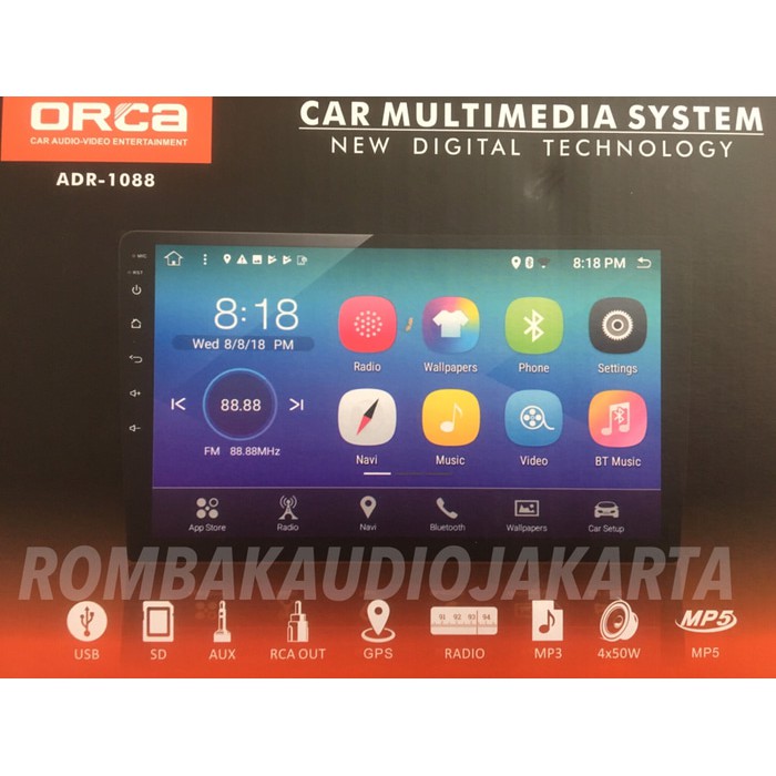 Jual VIRAL !! HEAD UNIT ANDROID ORCA 10in ADR-1088 /DOUBLE DIN ORCA ...