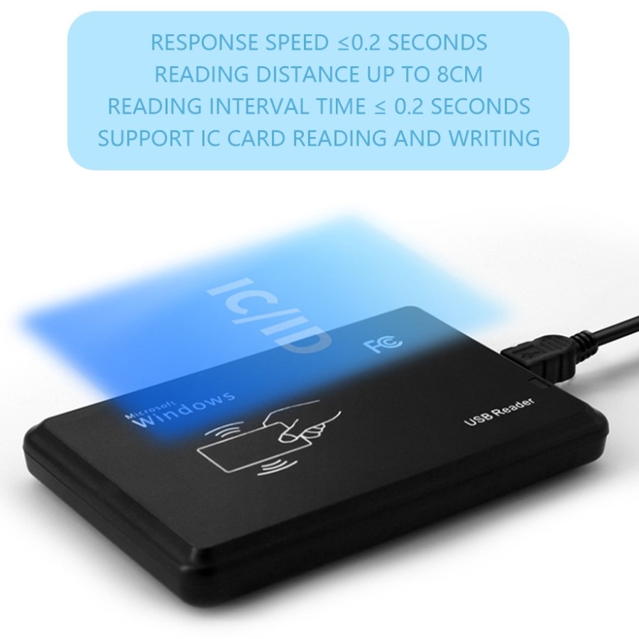 Jual R20DC USB RFID Card Reader Dual Freq 13.56Mhz 125Khz IC ID Card ...