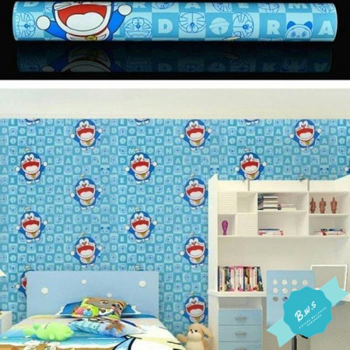 Jual Wallpaper Sticker Dinding Biru Motif Karakter Doraemon | Shopee Indonesia