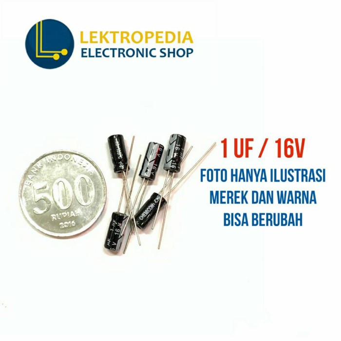Jual Elco 1uf 16v Kapasitor 1 uf mikro 16 v volt 16volt Elko Capasitor ...