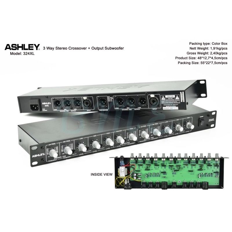 Jual Crossover Ampli Aktif Ashley 324 XL + Subwoofer Ashley Original ...