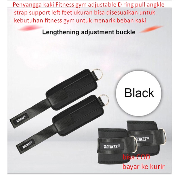 Jual Penyangga kaki Fitness gym adjustable D ring pull angkle strap ...