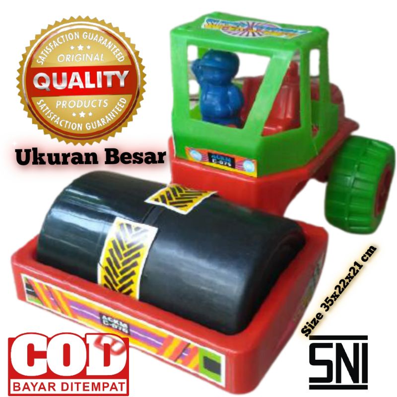 Jual Mainan Mobil Truck Silinder Truk Giling Aspal Road Roller Truck ...