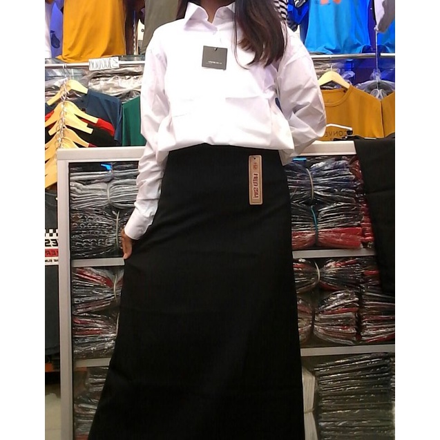 Jual Rok Dasar Model A Panjang Hitam/Rok Dasar Model Span Panjang hitam ...