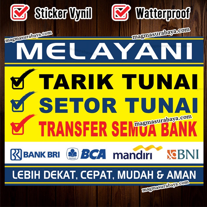 Jual Stiker melayani setor, transfer, tarik tunai magma surabaya ...