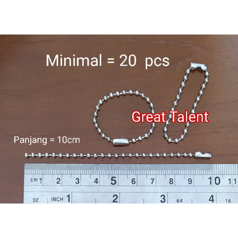 Jual RANTAI KUKU ECERAN Nikel - Ring Rantai Biji Lada 10cm - Gantungan ...