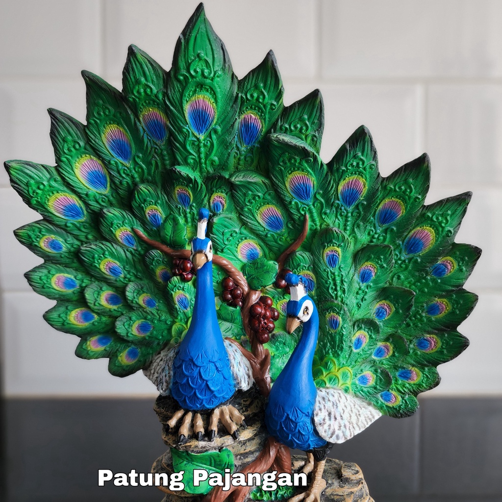 Jual Patung merak pajangan peacock statue decor home decoration ...