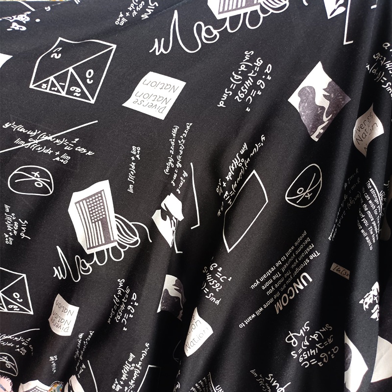 Jual KAIN KATUN RAYON VISCOSE MOTIF TEXT | Shopee Indonesia