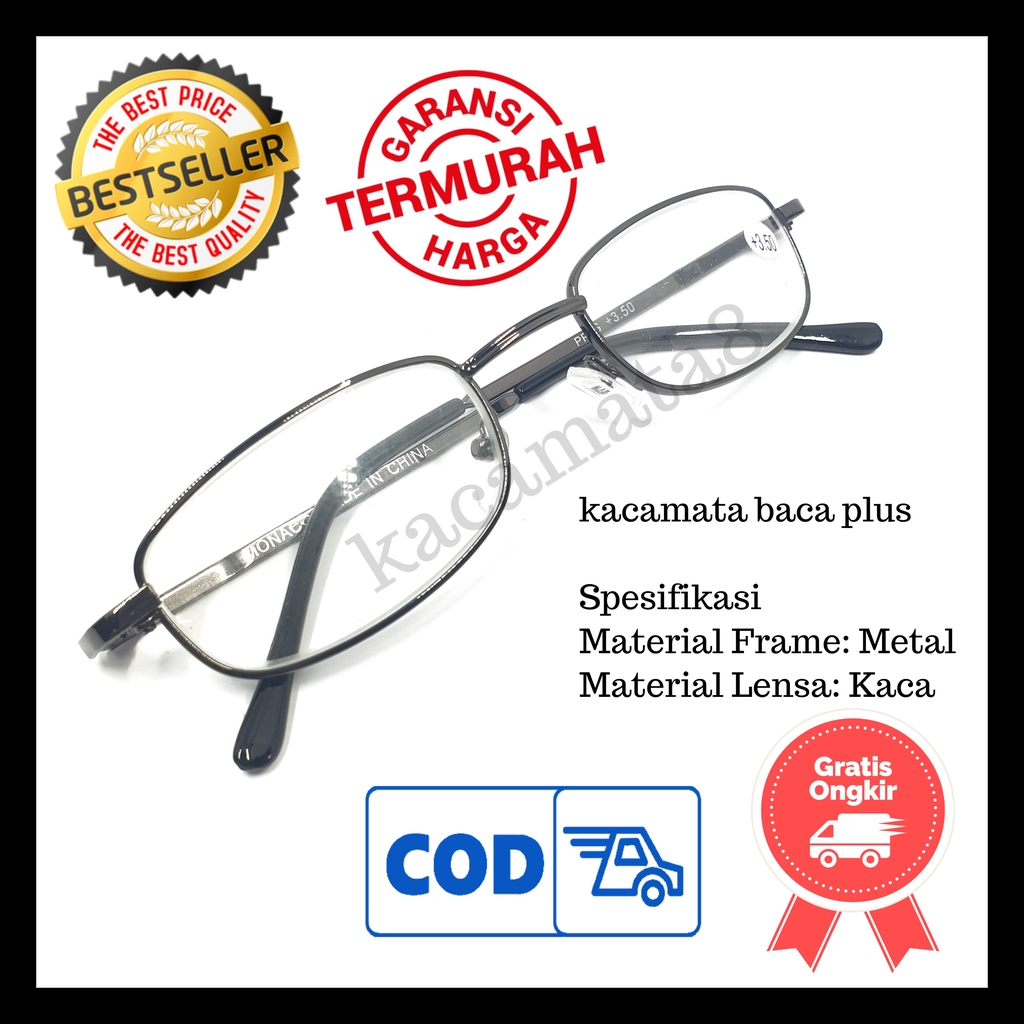 Jual kacamata baca plus frame besi | Shopee Indonesia