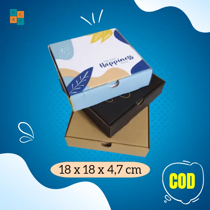 Jual Box 18x18x4,7 cm kardus kerdus karton polos pizza hampers giftbox ...