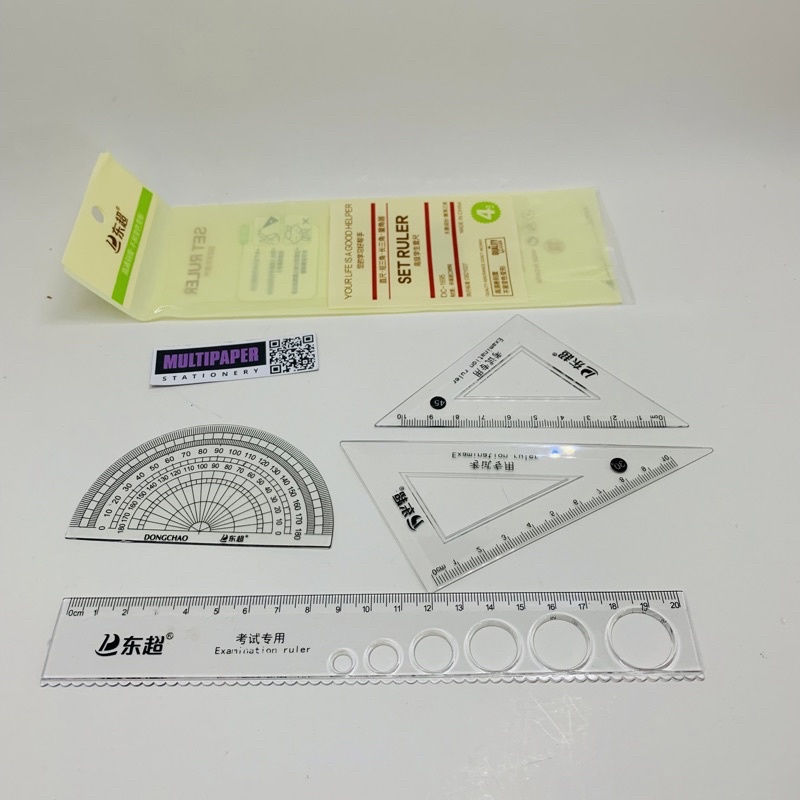 Jual Mistar Set Murah ( segitiga 2 , busur, mistar panjang ) | Shopee ...