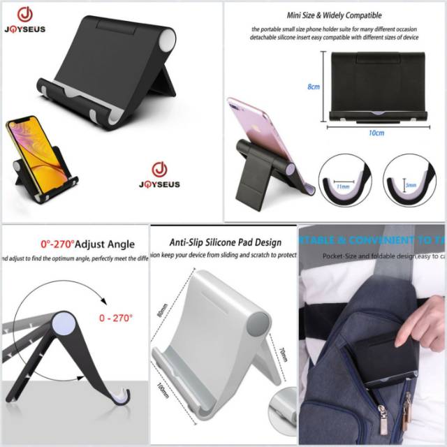 Jual JOYSEUS Adjustable Desk Tablet Holder Multi-Angle Stand - KP0013 ...