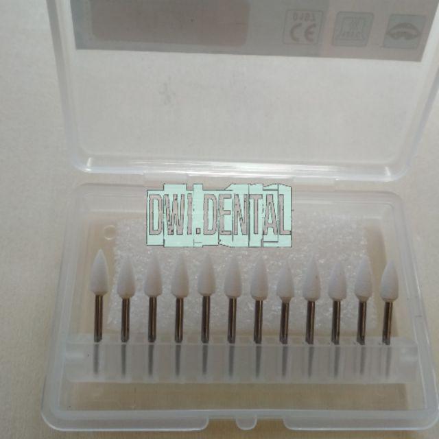 Jual AE- bur poles polishing putih / white stone arkansas high speed ...