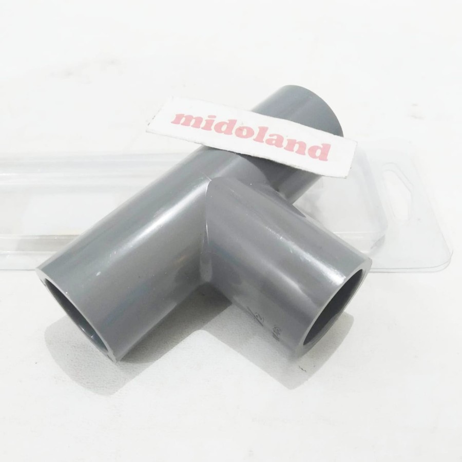 Jual Sok pipa sambungan cabang 3 keni knee T tee polos 1/2 in inch ...