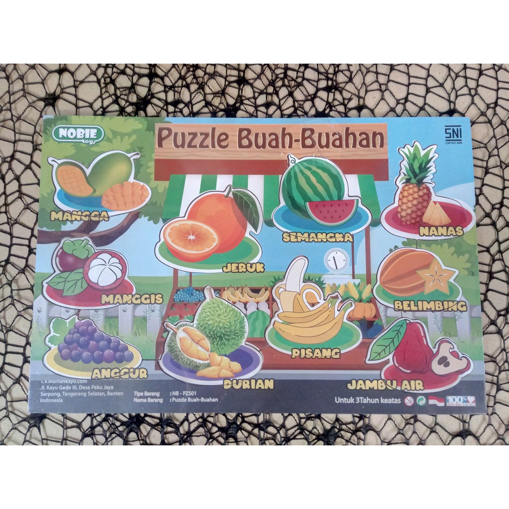 Jual Nobie Puzzle Seri Makanan (mainan kayu edukasi) | Shopee Indonesia