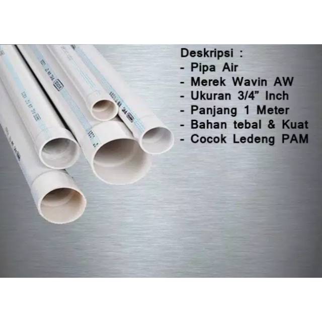 Jual Pipa 3/4" inch inci 1 meter Paralon PVC Wavin Rucika AW | Shopee ...